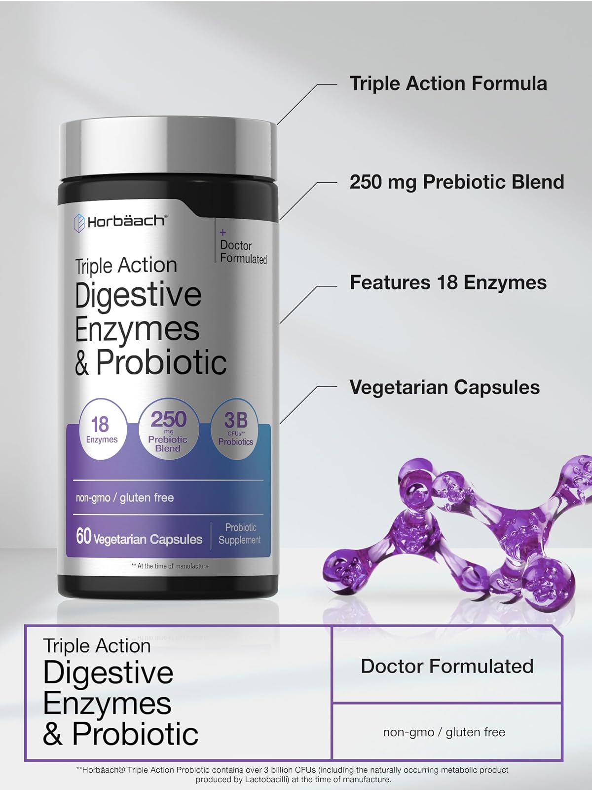 Natural digestive aid with probiotics