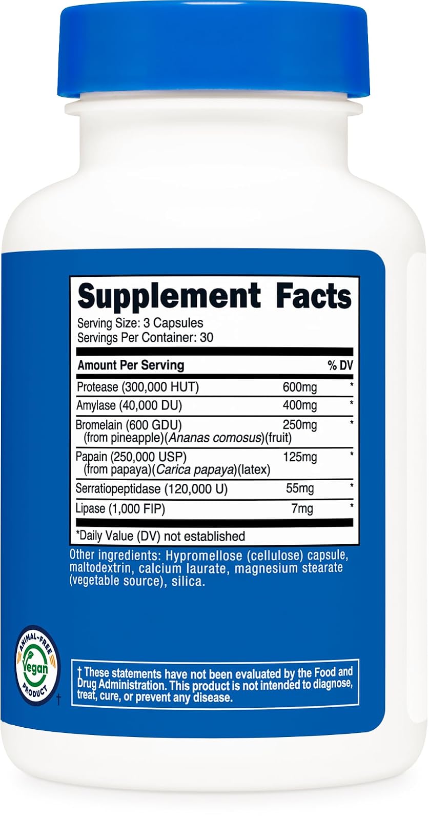 Natural digestive aid with proteolytic enzymes