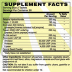 Natural digestive enzyme supplement tablets