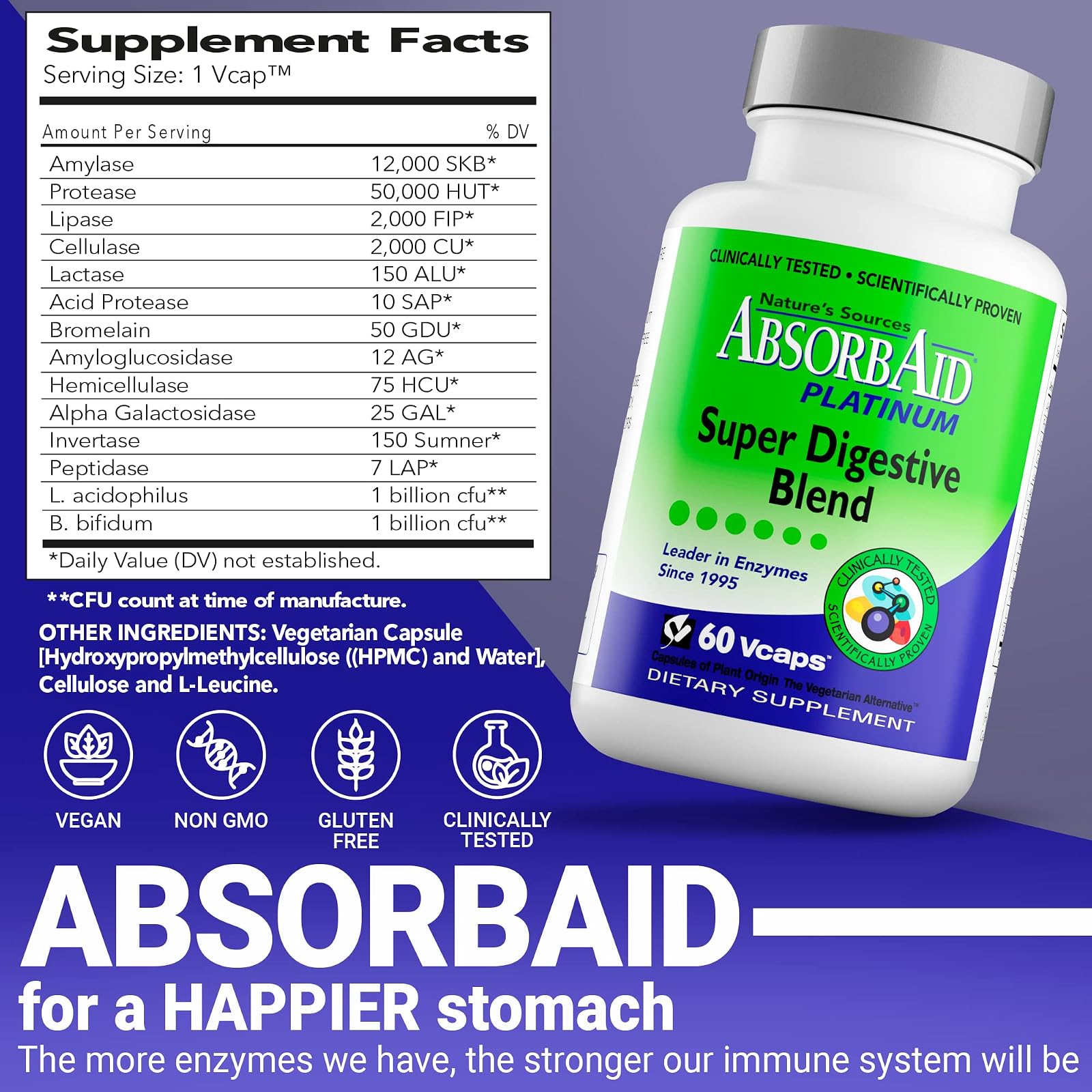 natural digestive enzyme support capsules