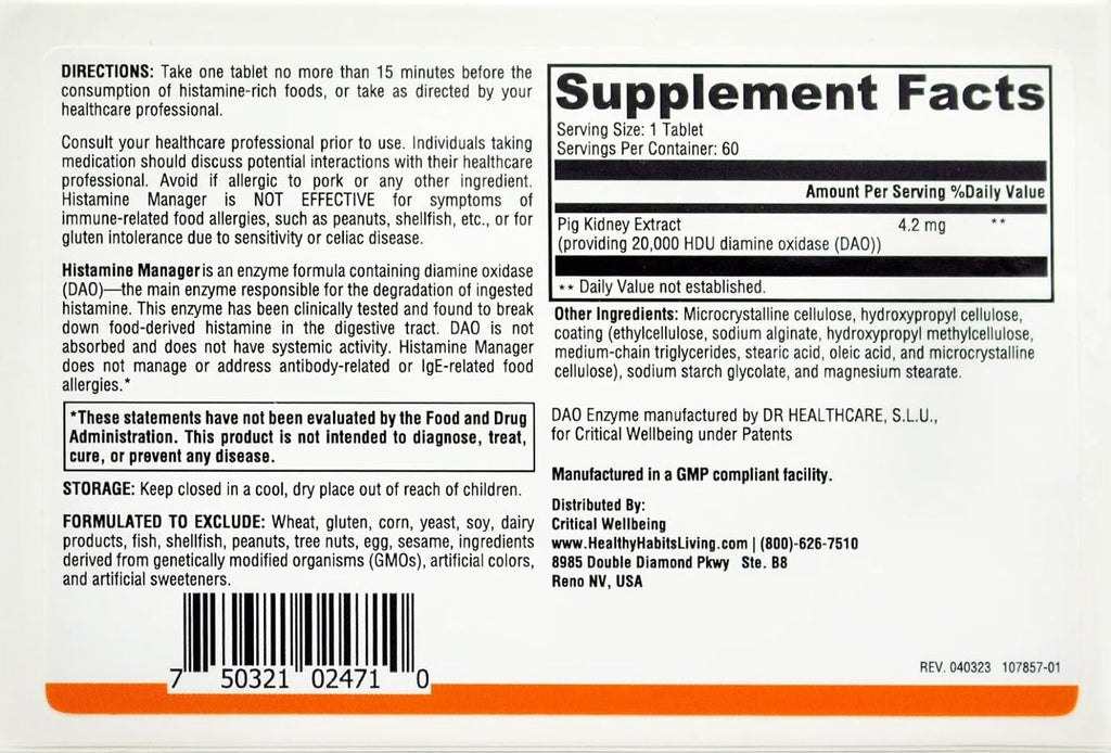 natural digestive enzymes for histamine