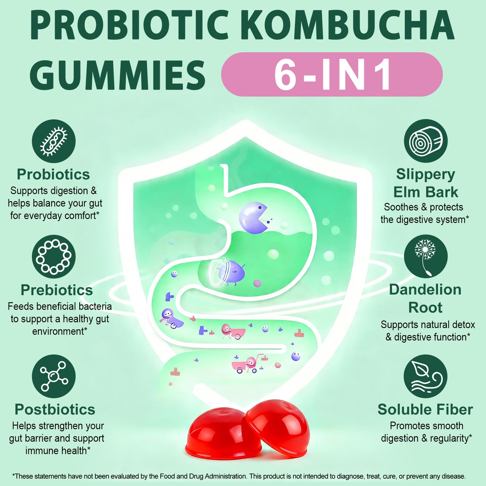 Natural digestive health gummies