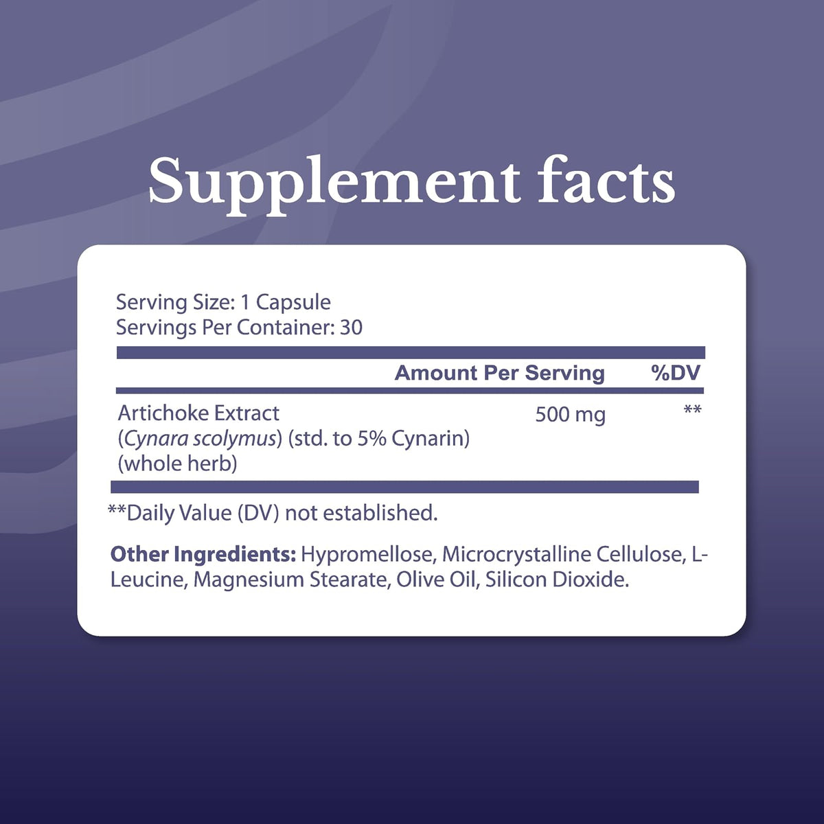 Natural digestive support artichoke