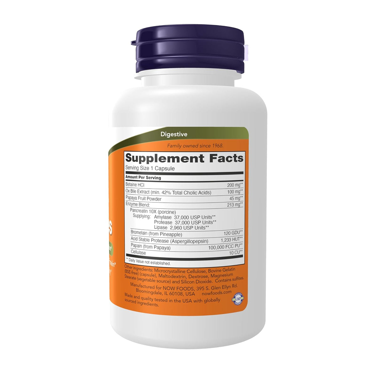 Natural digestive support capsules