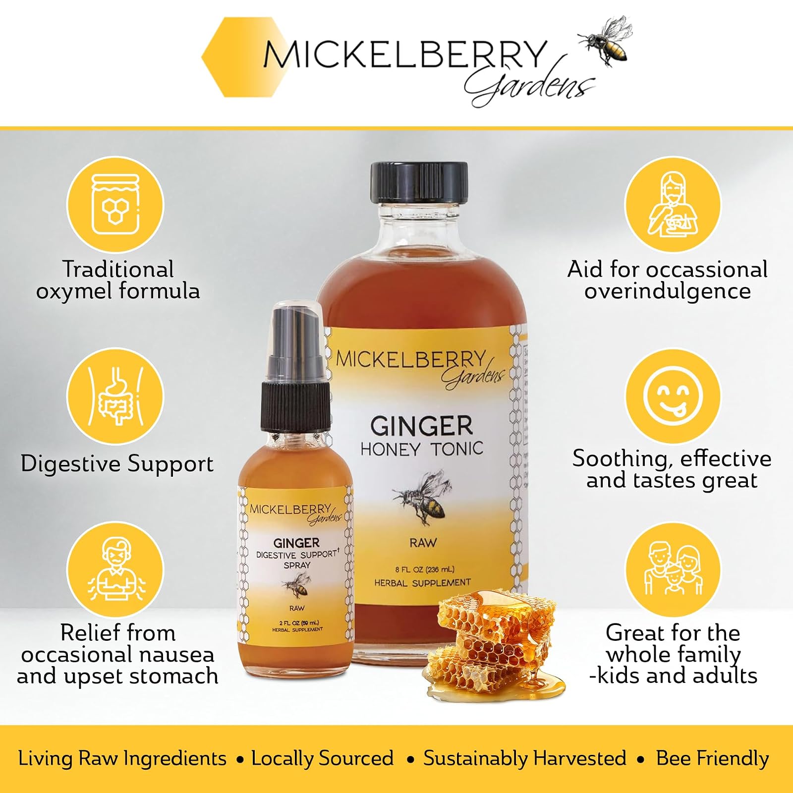 natural digestive support ginger honey