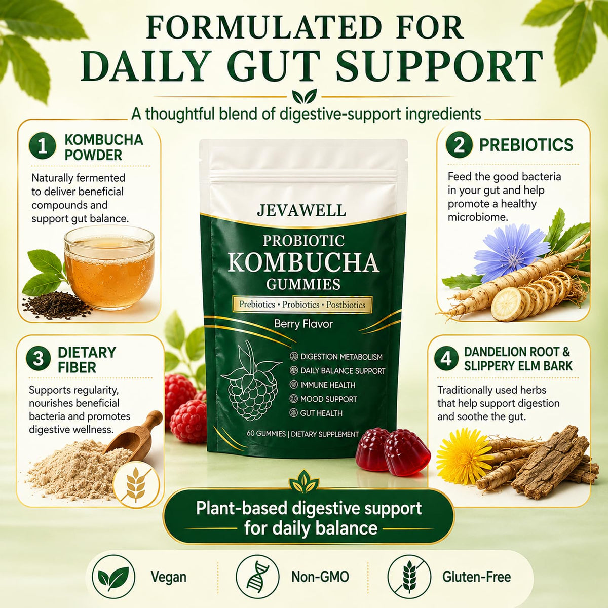 Natural digestive support gummies