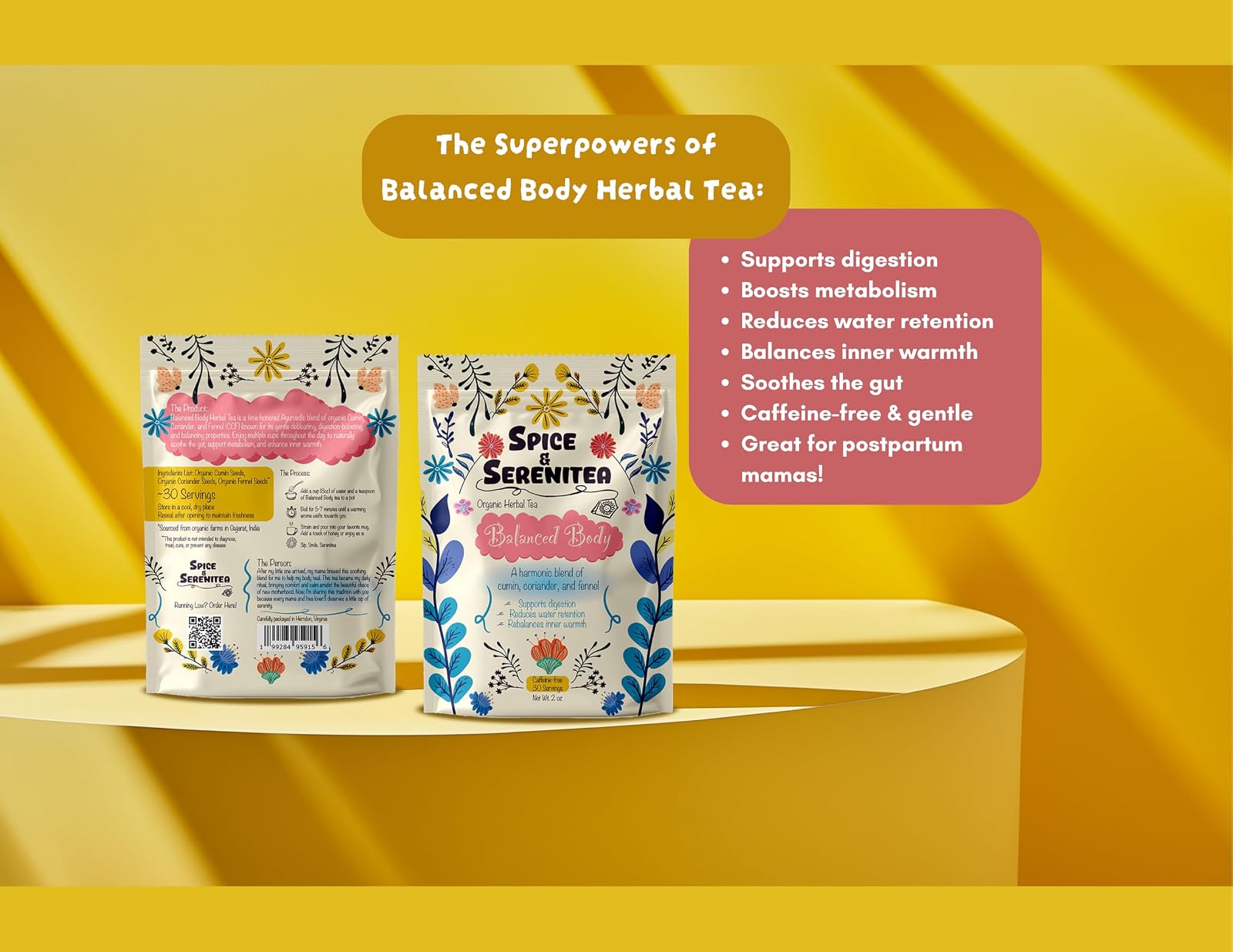 Natural digestive support herbal tea