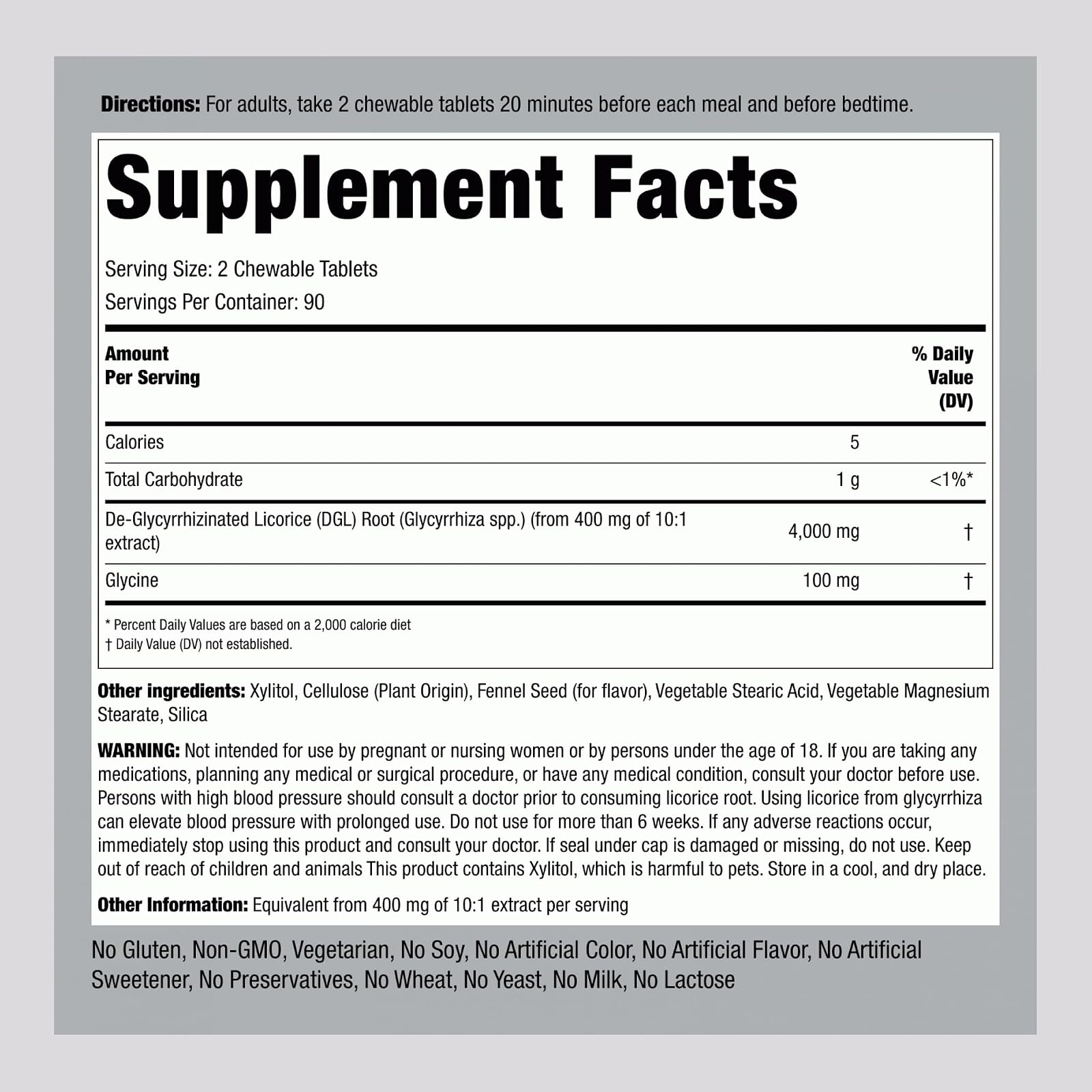natural digestive support licorice tablets