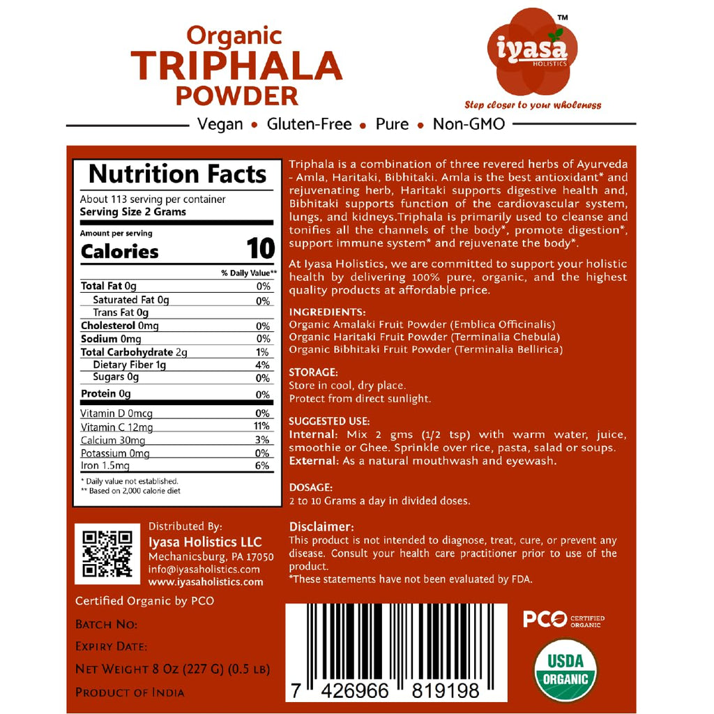 natural digestive support triphala powder