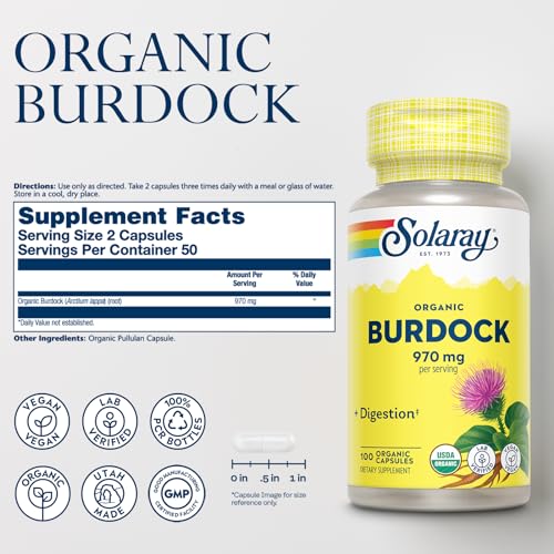 Natural digestive support with burdock root