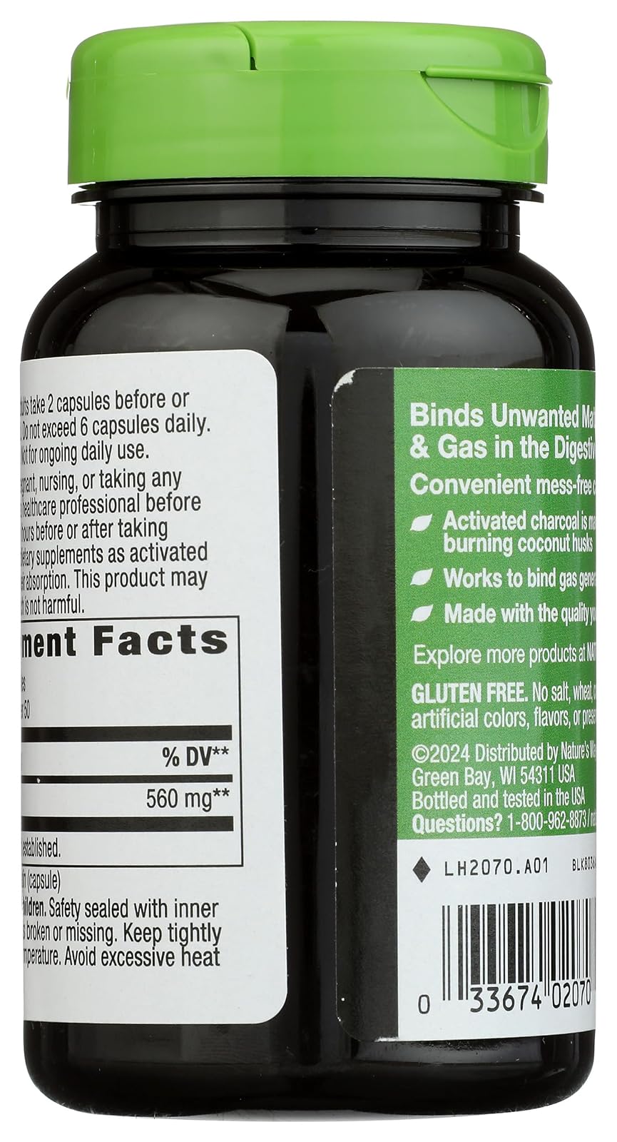 natural digestive support with charcoal