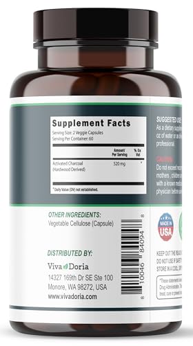 Natural digestive support with charcoal