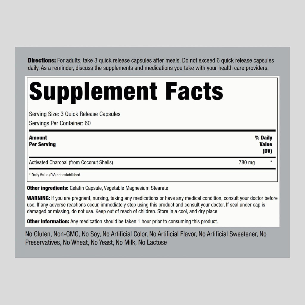 natural digestive support with charcoal