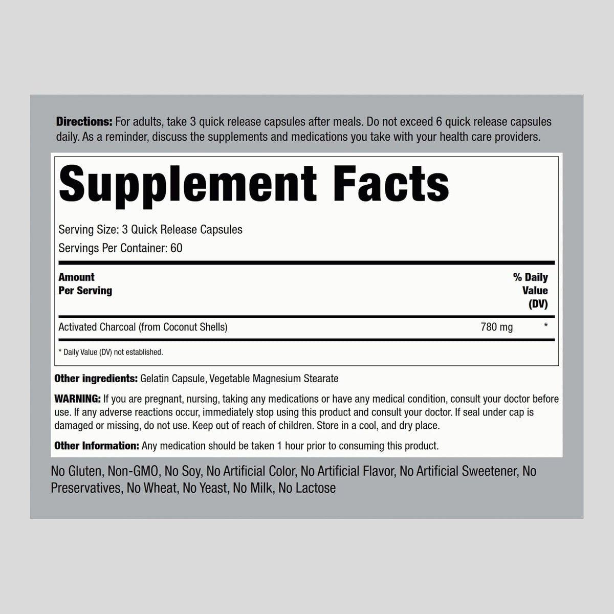 natural digestive support with charcoal