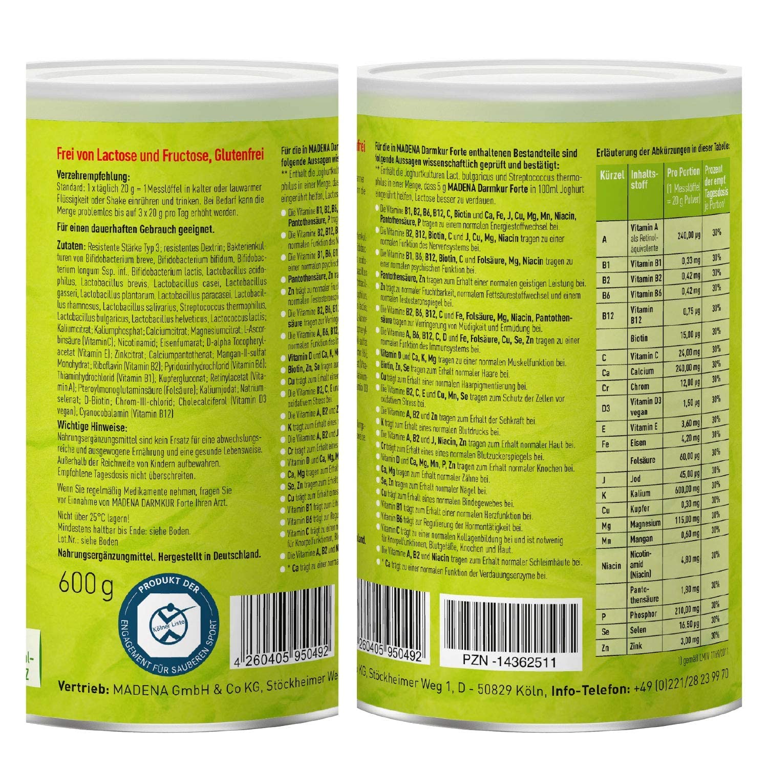 natural digestive support with Madena Darmkur Forte
