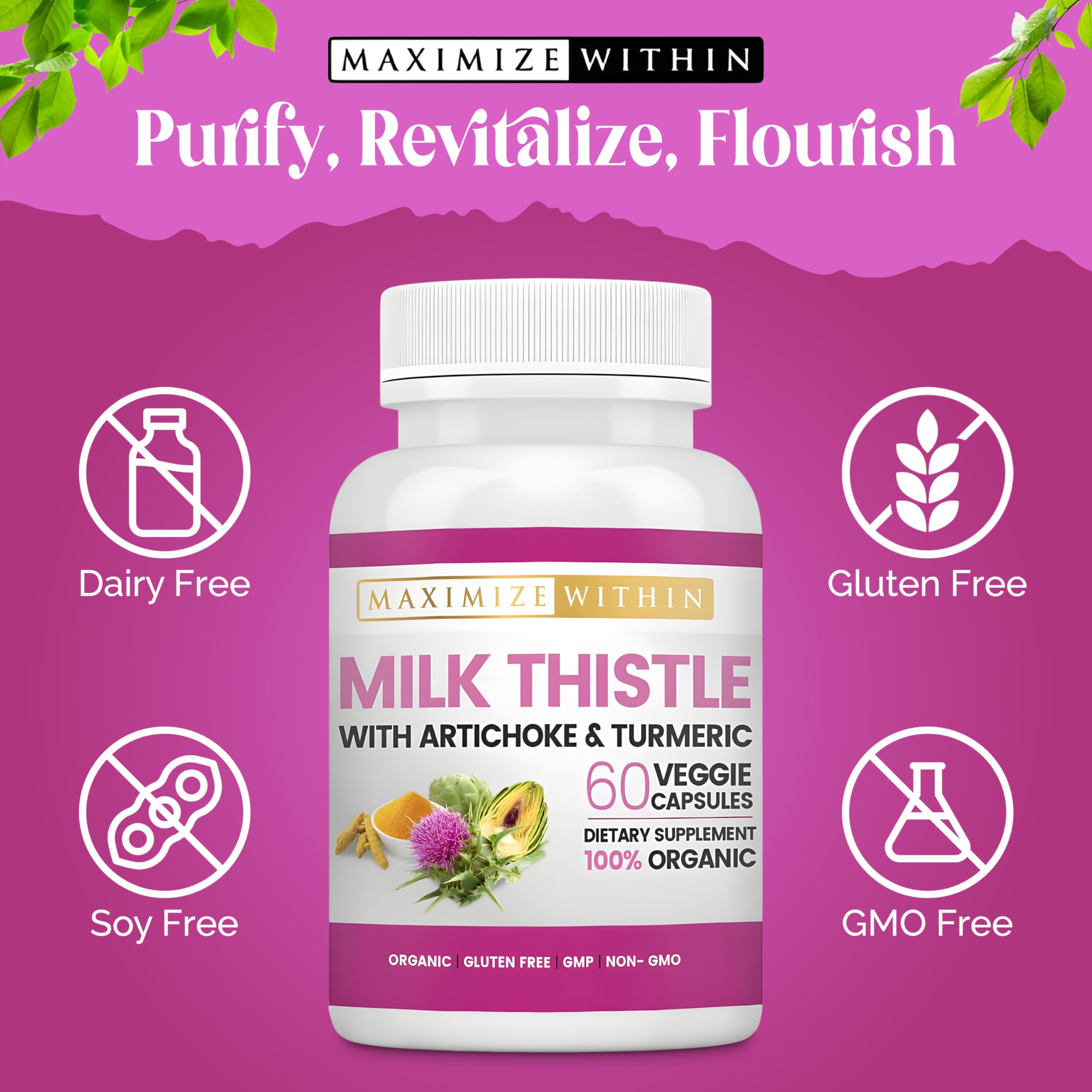 Natural digestive support with milk thistle