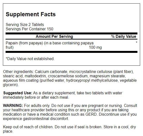 natural digestive support with papaya