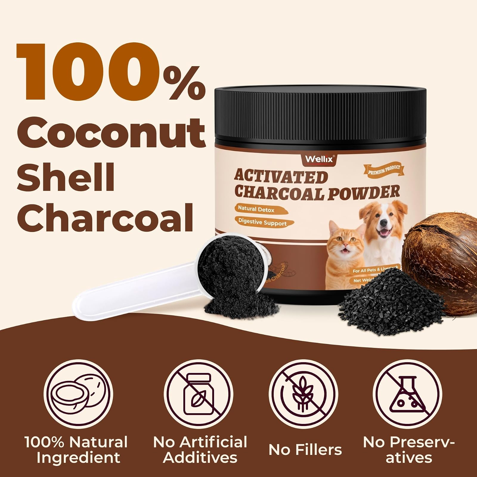 Natural digestive support with Wellix charcoal
