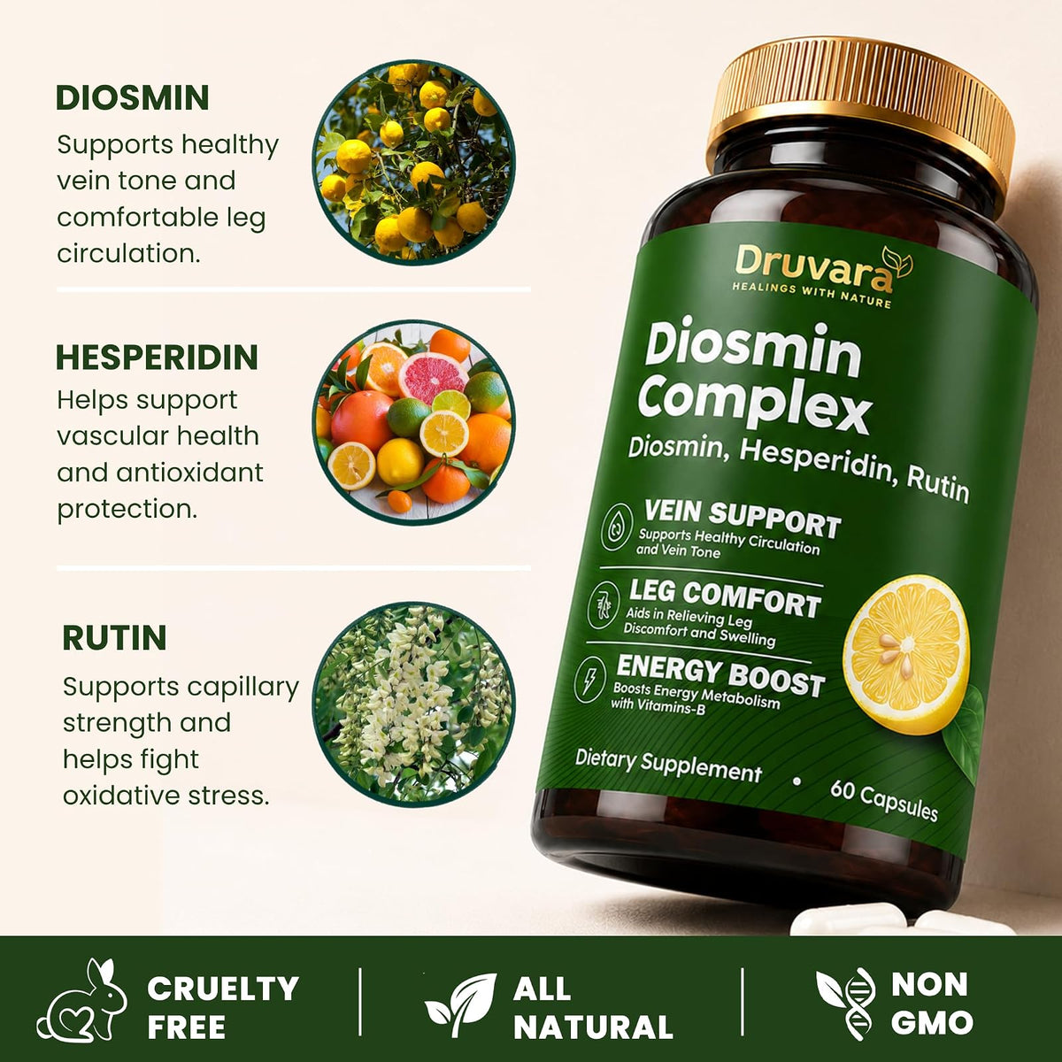 Natural Diosmin Hesperidin supplement tablets