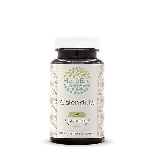 Natural dried calendula flower capsules