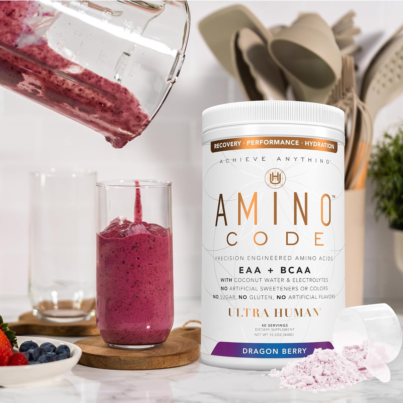 Natural EAA powder for workout support