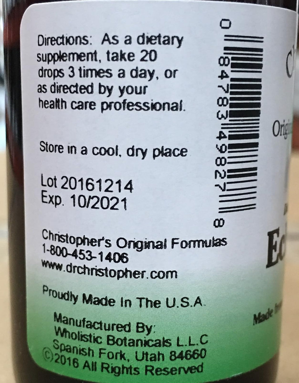 Natural echinacea liquid supplement