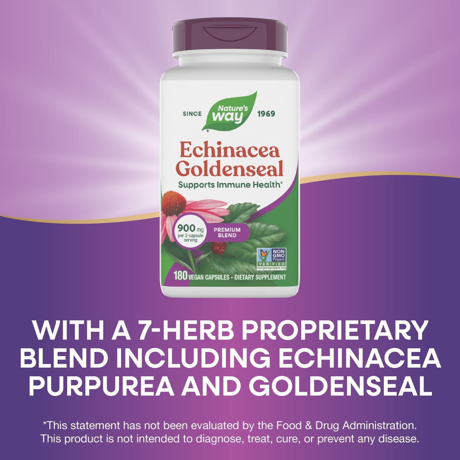 Natural echinacea supplement for cold relief