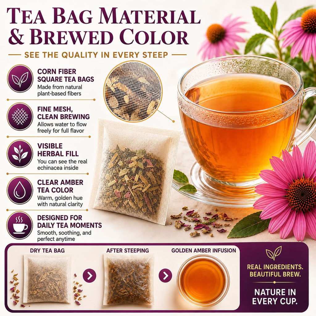 Natural Echinacea tea for cold relief
