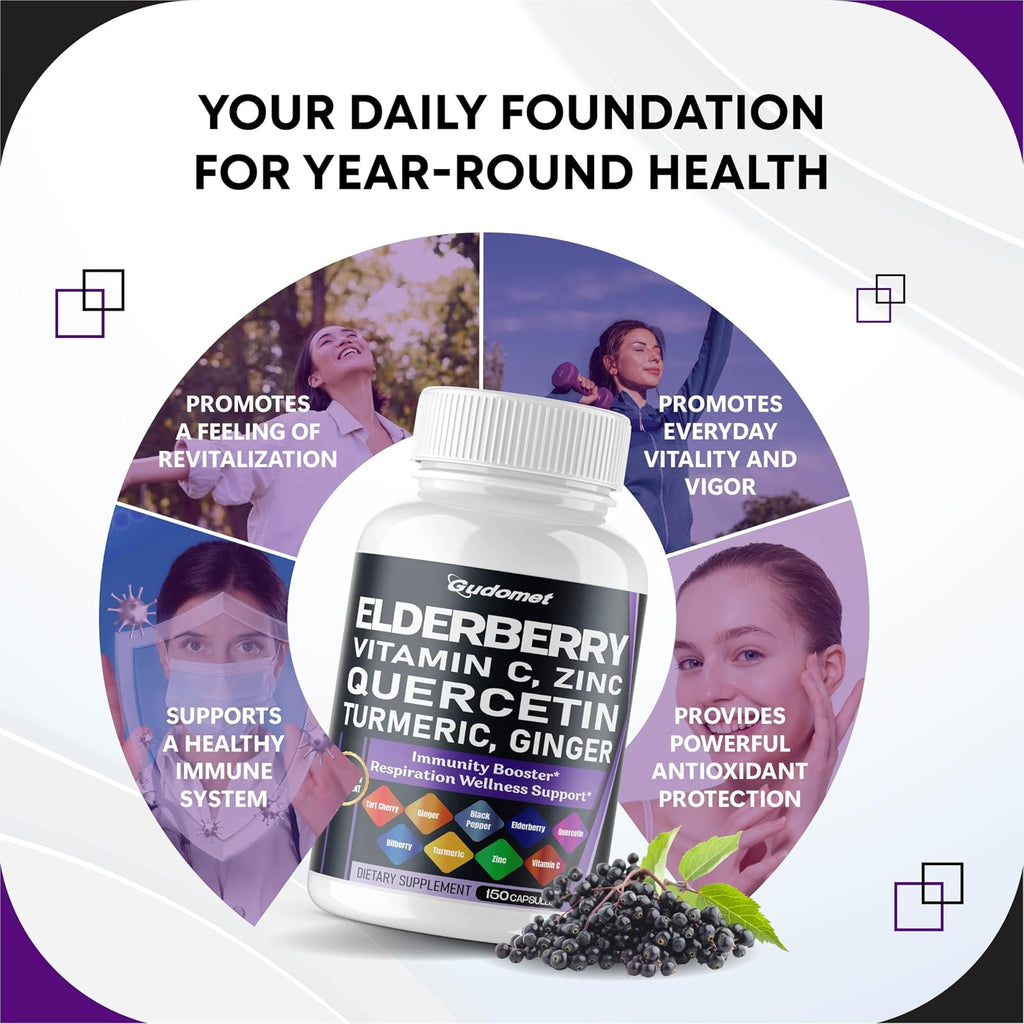 Natural elderberry capsules with zinc