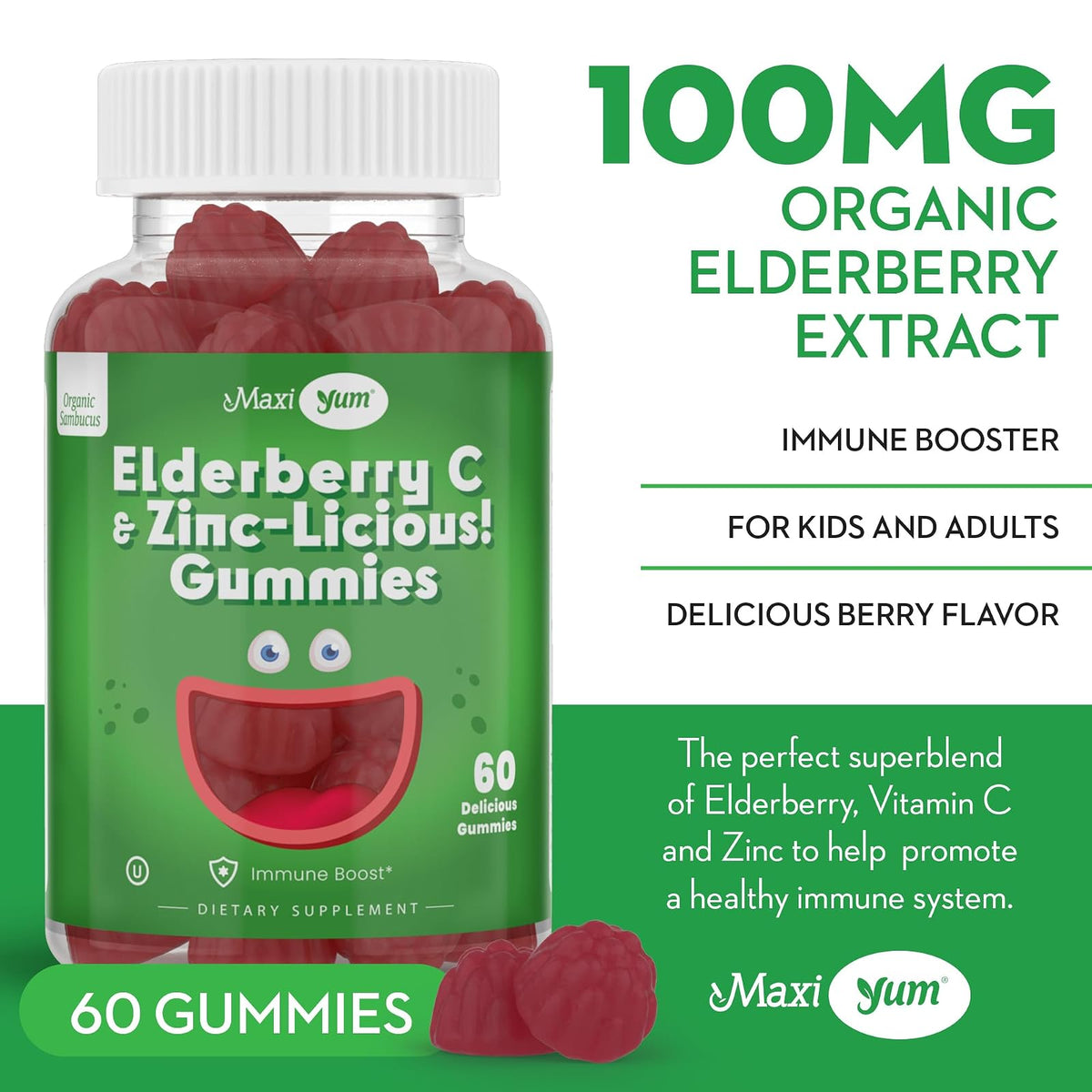 Natural elderberry gummies for cold relief