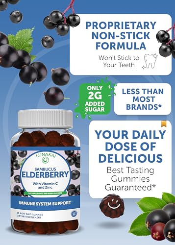 Natural elderberry gummies for cold relief