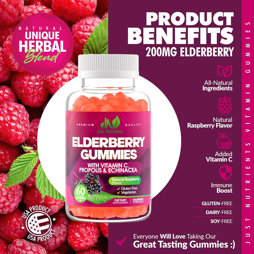 Natural elderberry gummies for wellness