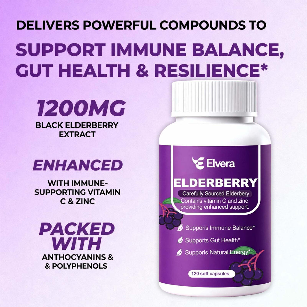 Natural elderberry gut support formula