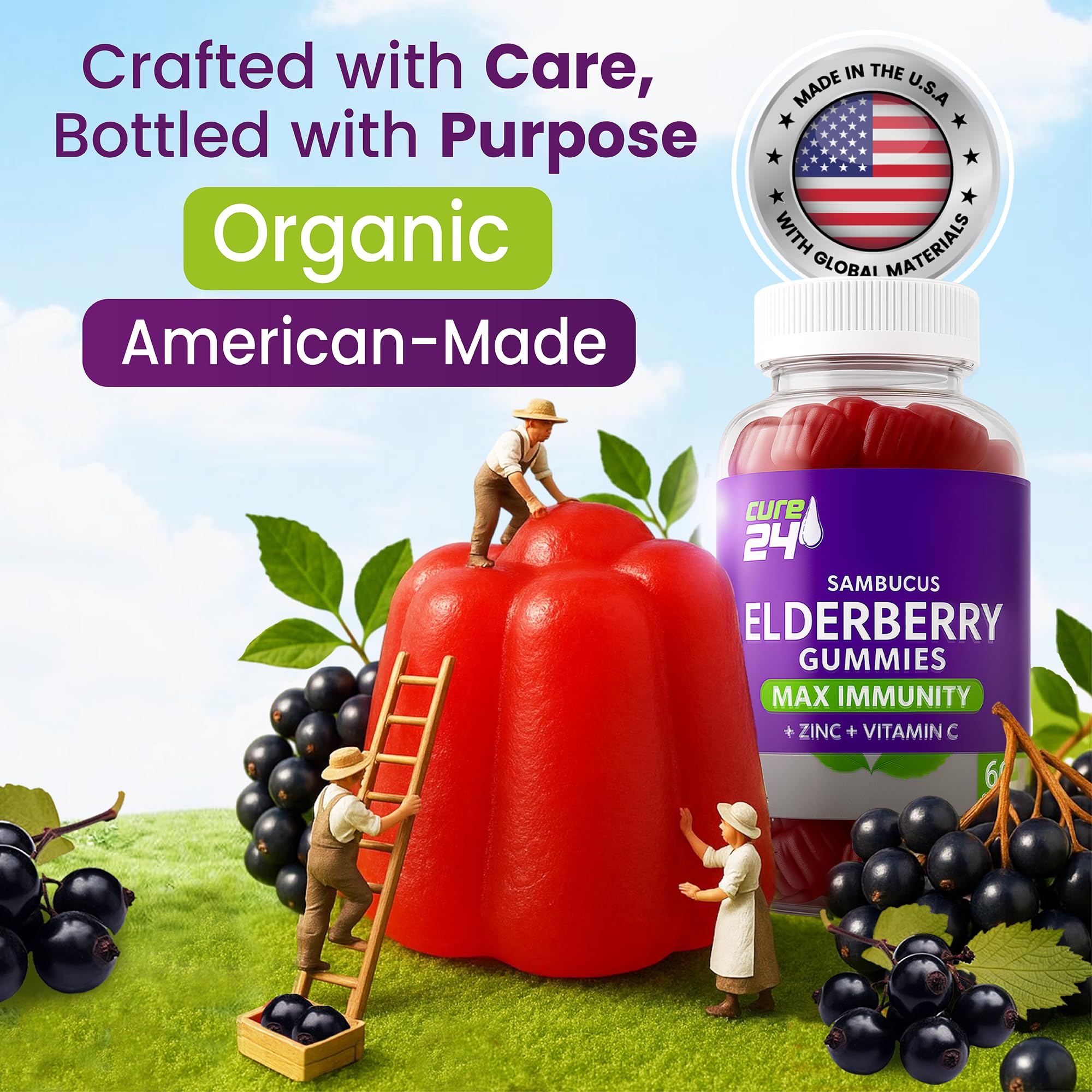 Natural elderberry immune support gummies