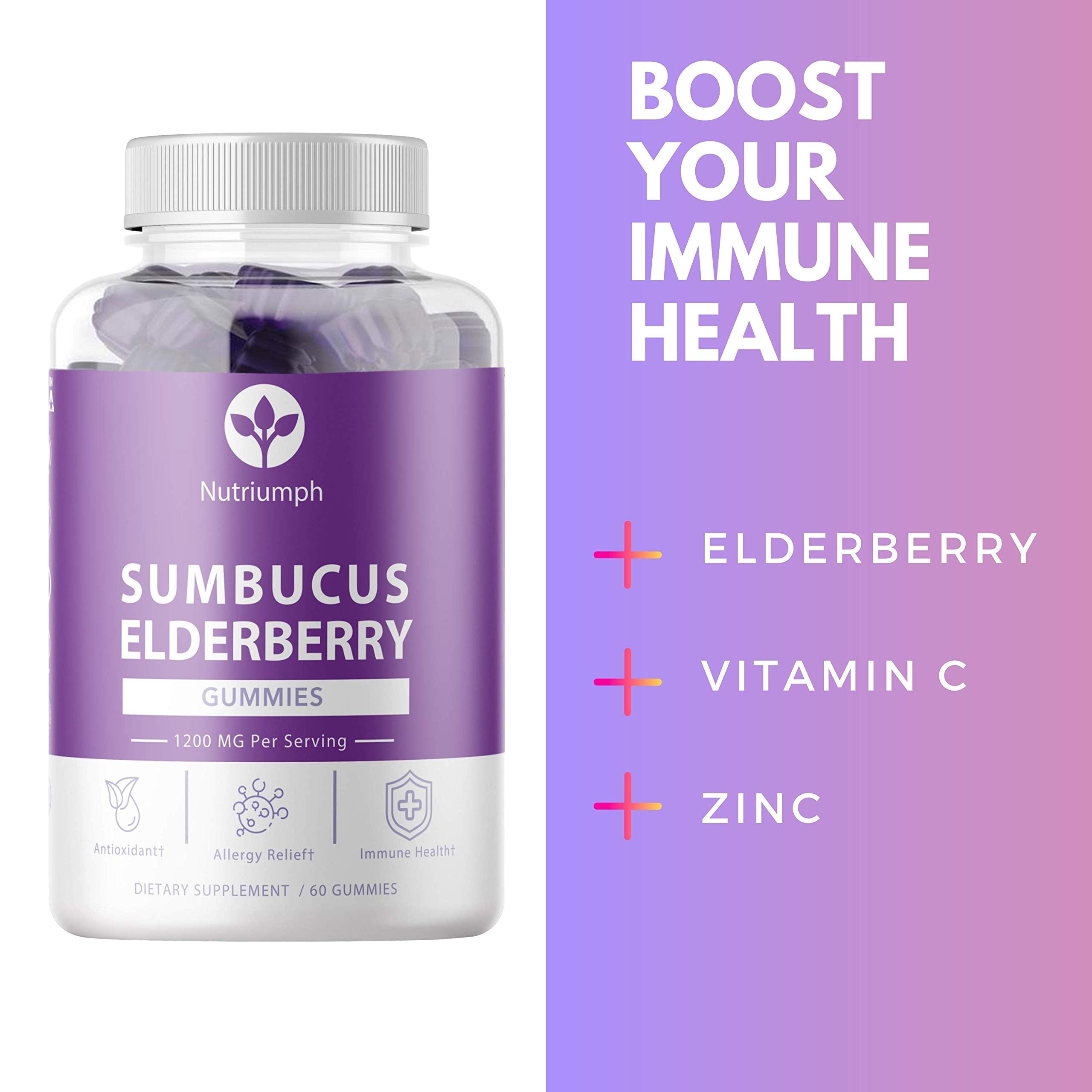 Natural elderberry immune support gummies