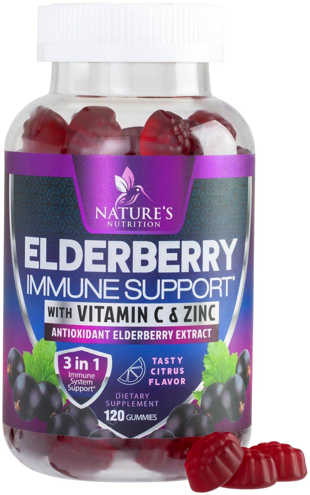 natural elderberry immune support gummies