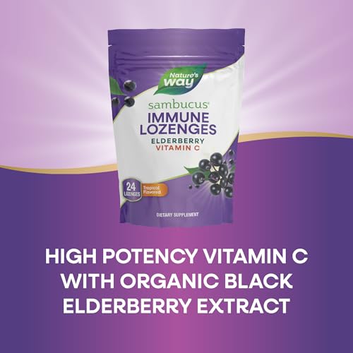 Natural elderberry lozenges with vitamin C