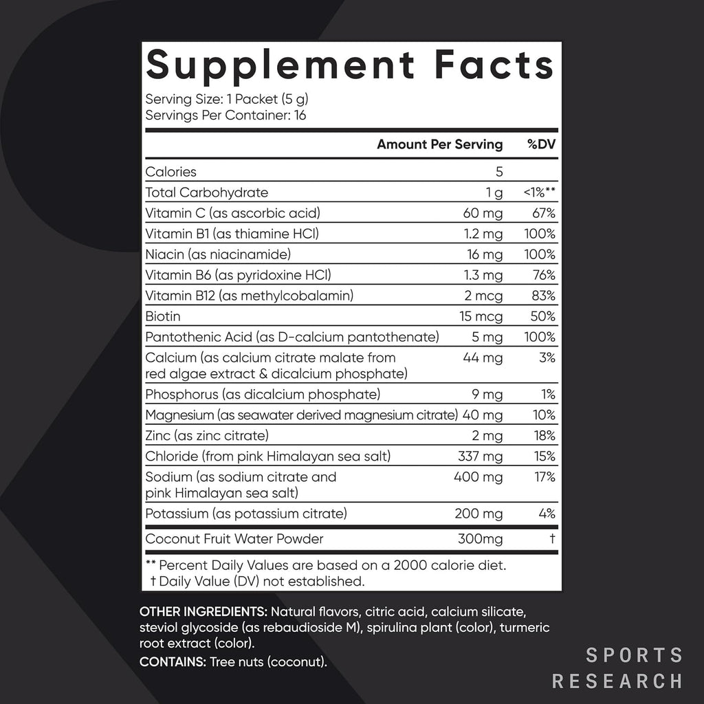 Natural electrolyte powder for active lifestyle