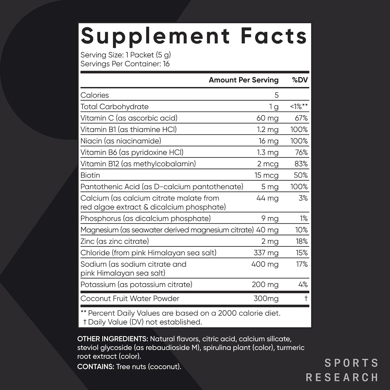 Natural electrolyte powder for active lifestyle