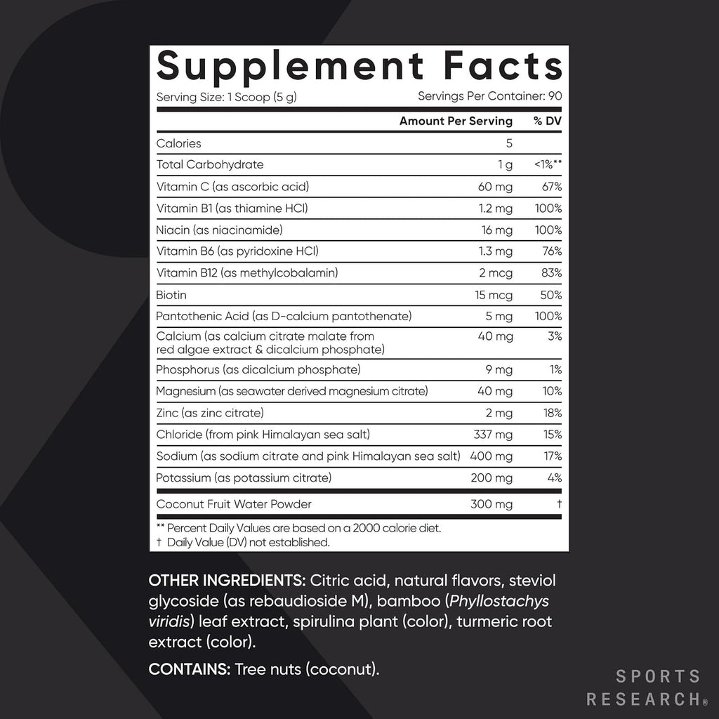 Natural electrolyte powder for active lifestyles