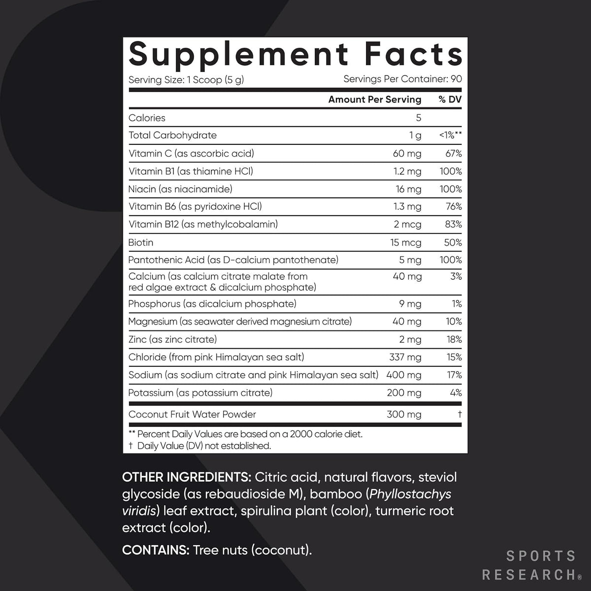 Natural electrolyte powder for active lifestyles
