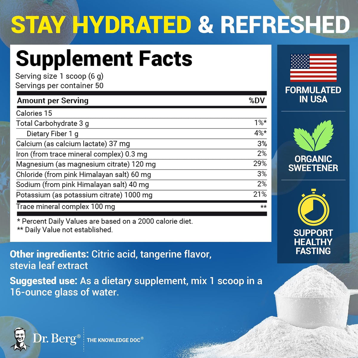 Natural electrolyte powder for energy boost