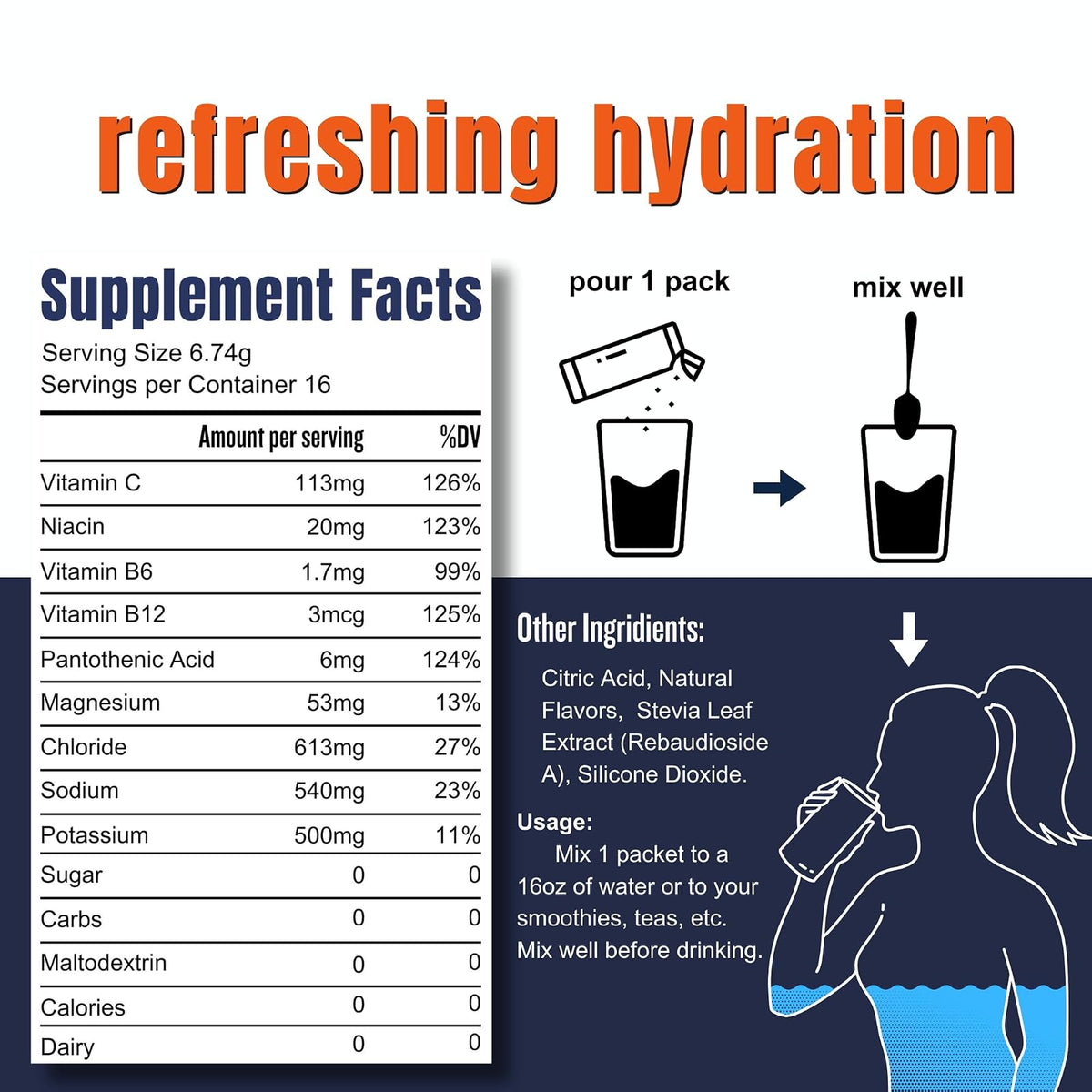 natural electrolyte powder for energy