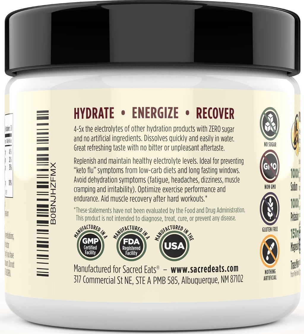 Natural electrolyte powder for energy