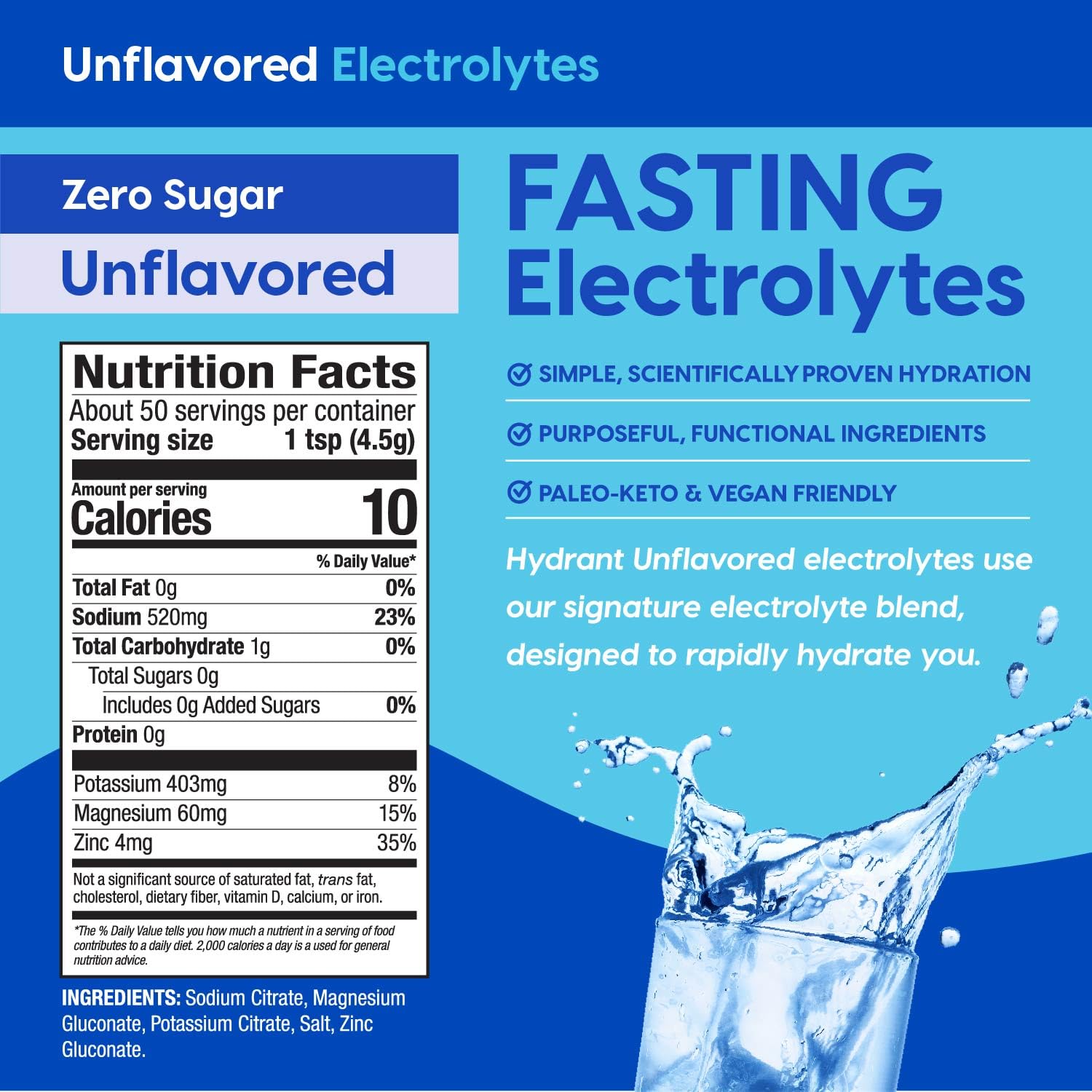 Natural electrolyte powder for hydration