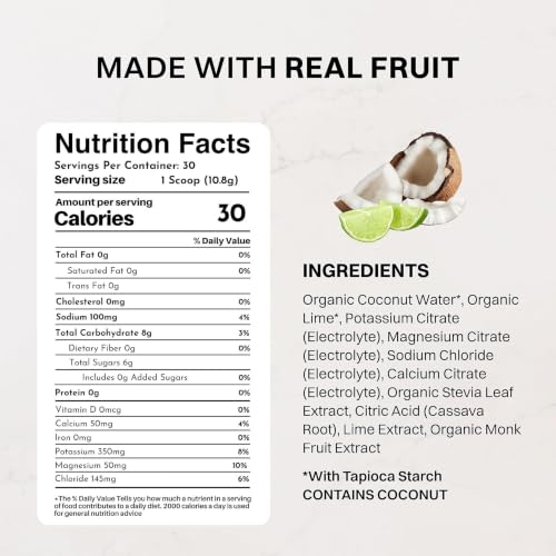 Natural electrolyte powder for hydration