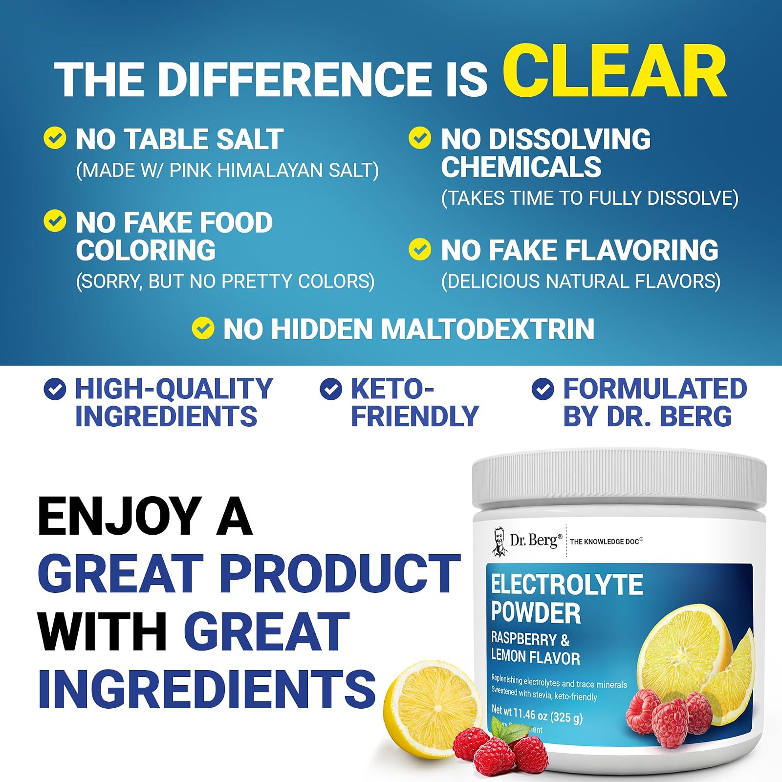 Natural electrolyte powder for keto diet