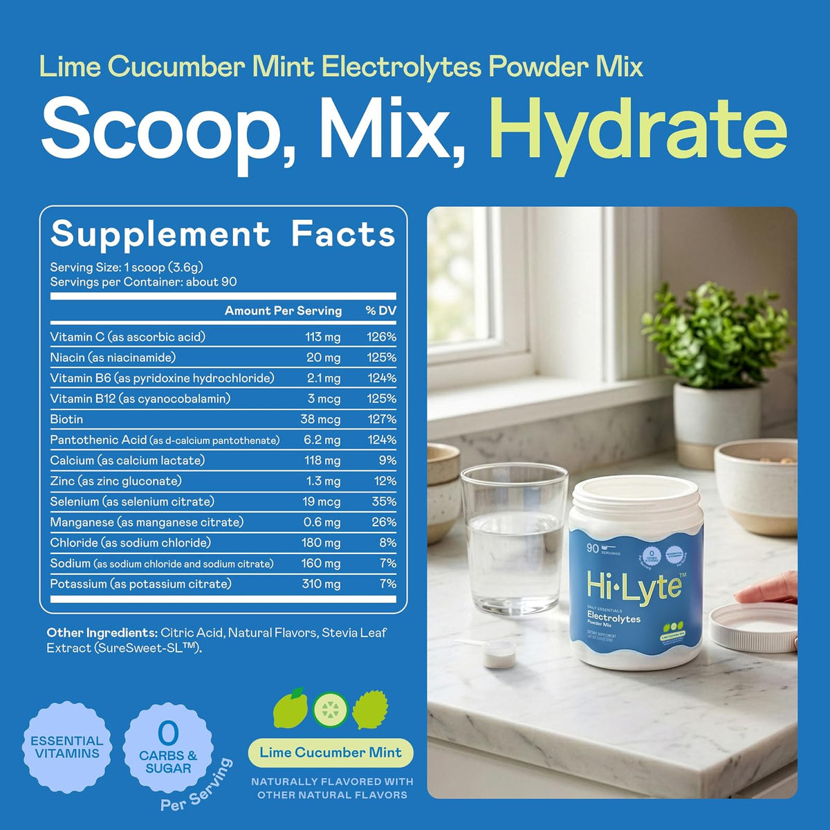 Natural electrolyte powder for sports