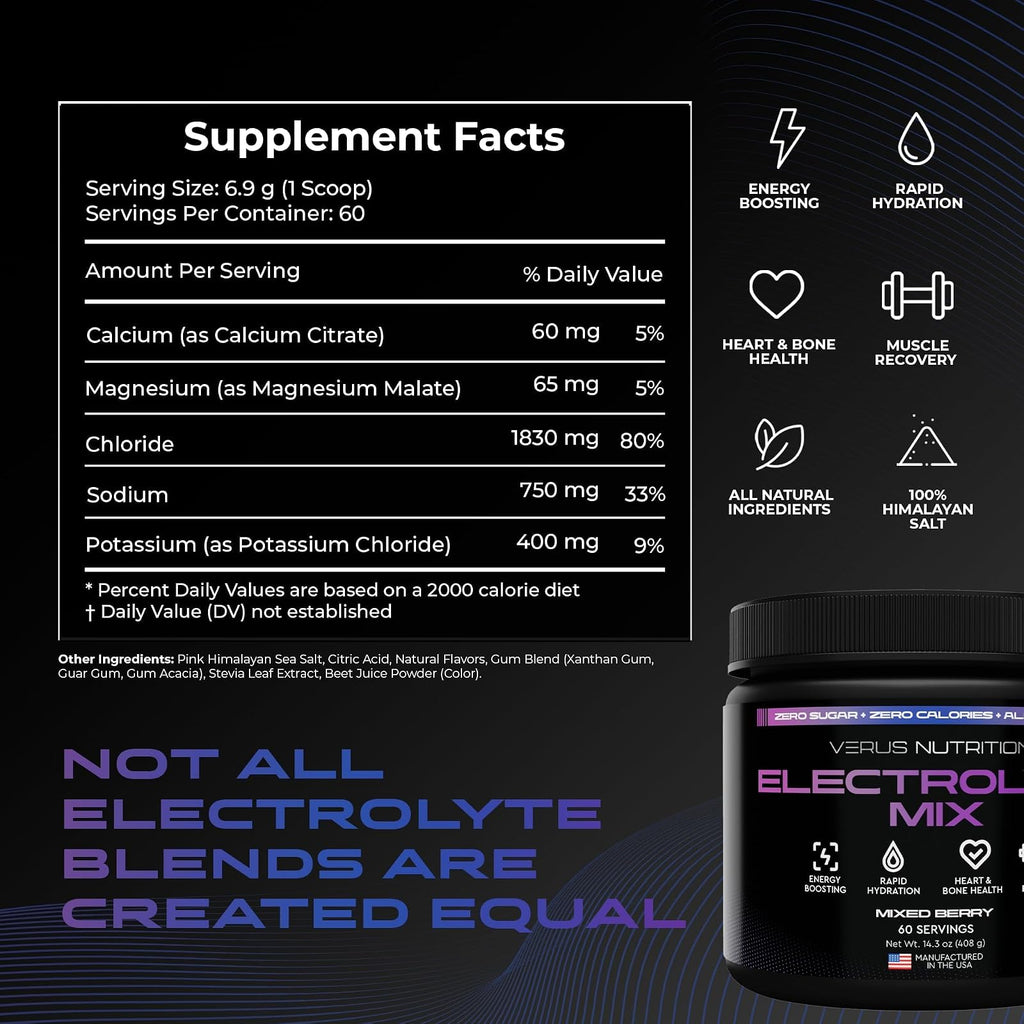 natural electrolyte powder with berry flavour