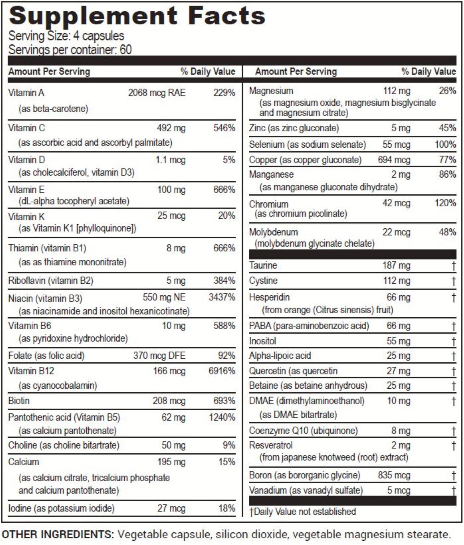 natural energy boost blended vitamin & mineral supplements